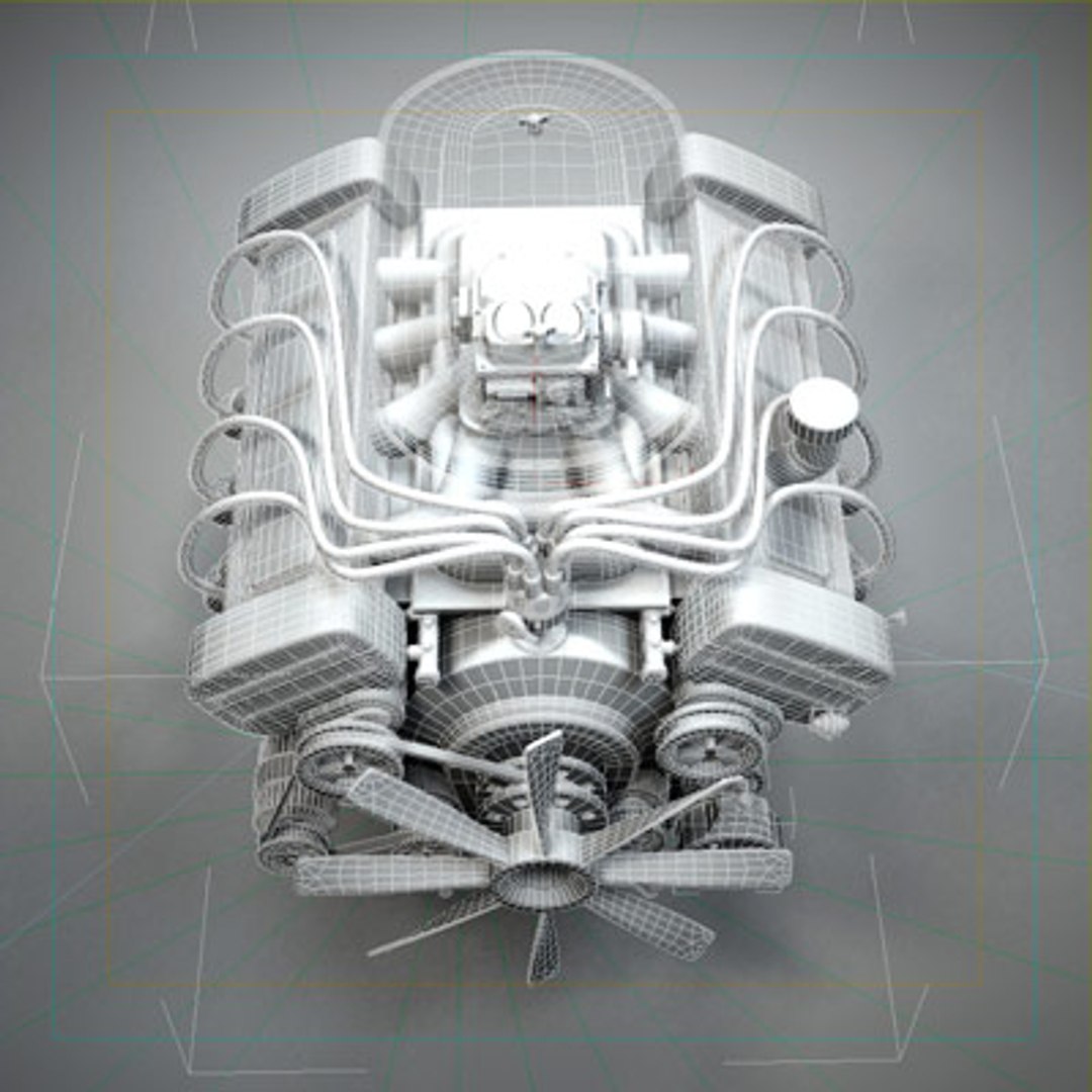 3d Model Engine V8 Classic