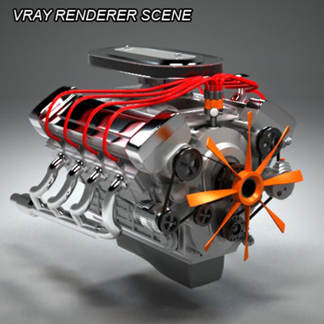 3d Model Engine V8 Classic