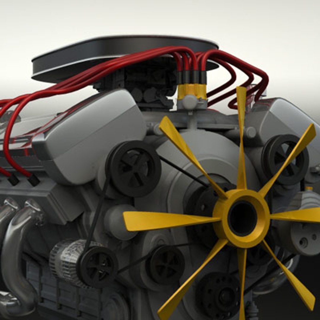 3d Model Engine V8 Classic