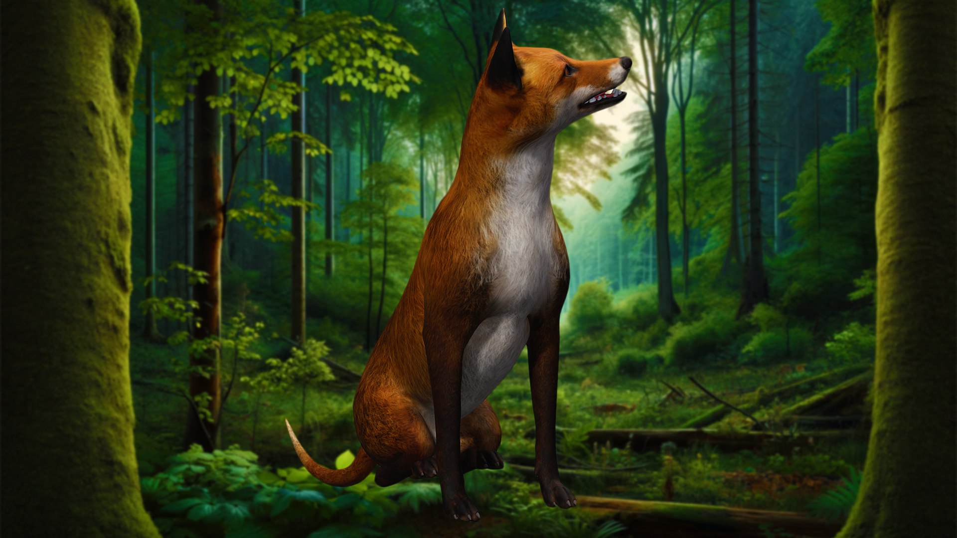 Fox Majestic Wilderness Wolf Nubis 3D Low Poly Animal Model Low-poly 3D ...