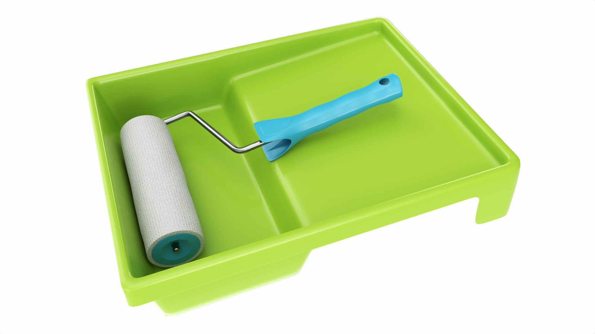 3D Paint roller with tray 02 model - TurboSquid 2183679