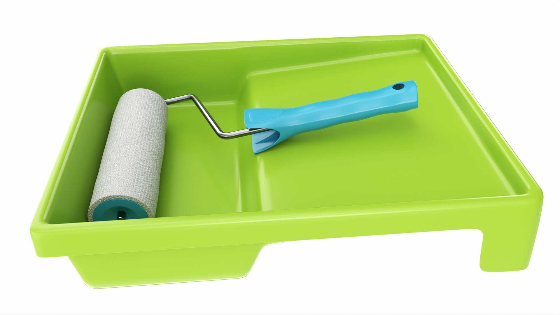 3D Paint roller with tray 02 model - TurboSquid 2183679