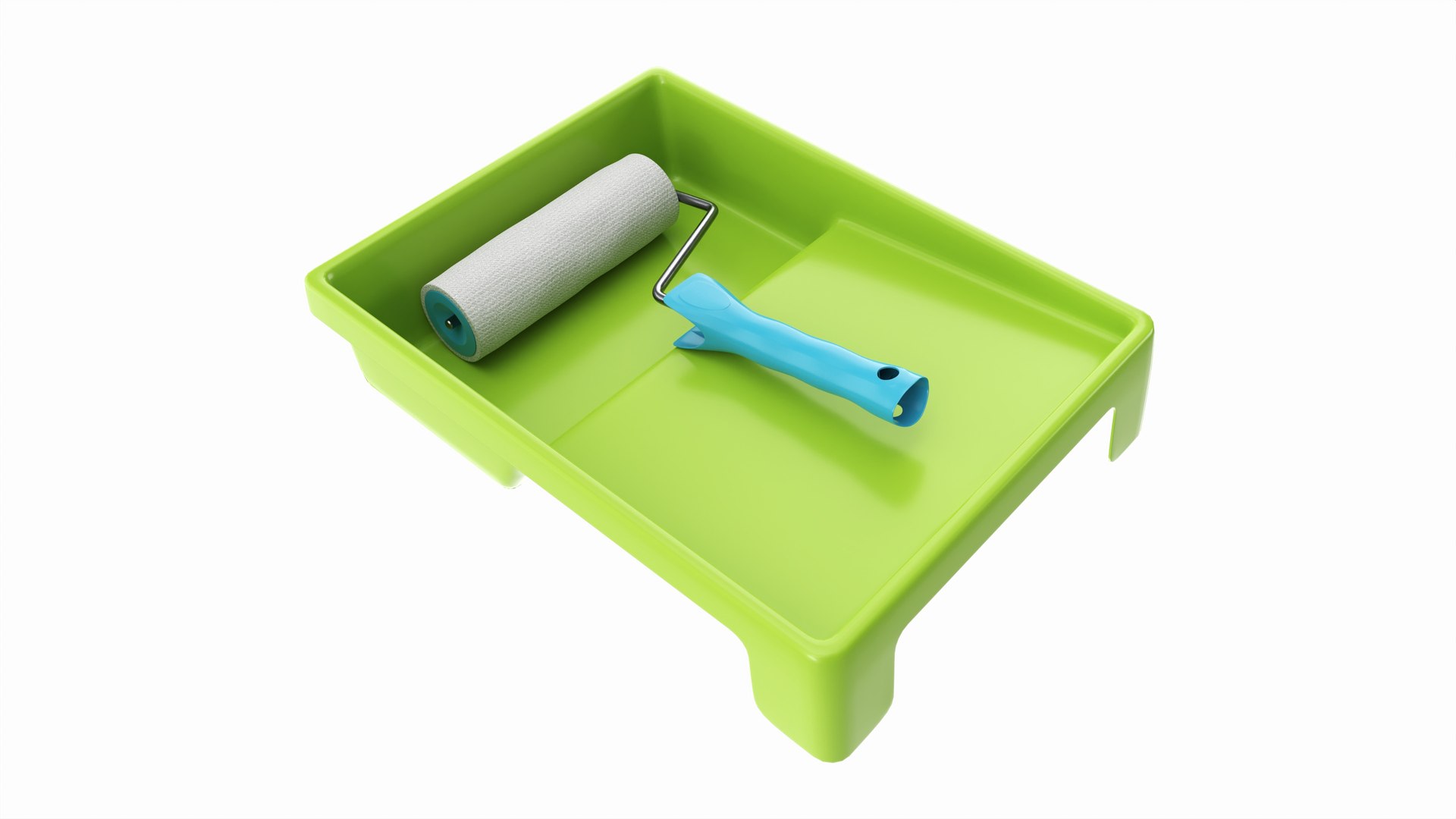 3D Paint roller with tray 02 model - TurboSquid 2183679