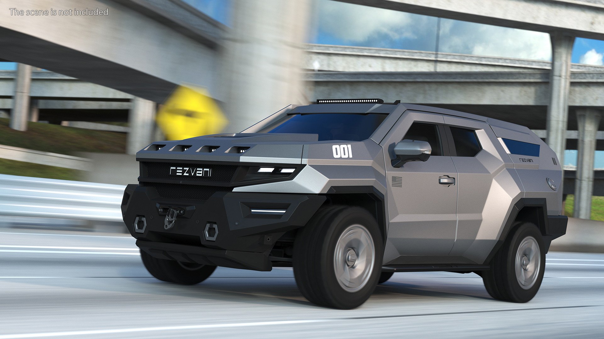 3D 2023 Rezvani Vengeance Armored SUV Lights On Model - TurboSquid 2270622