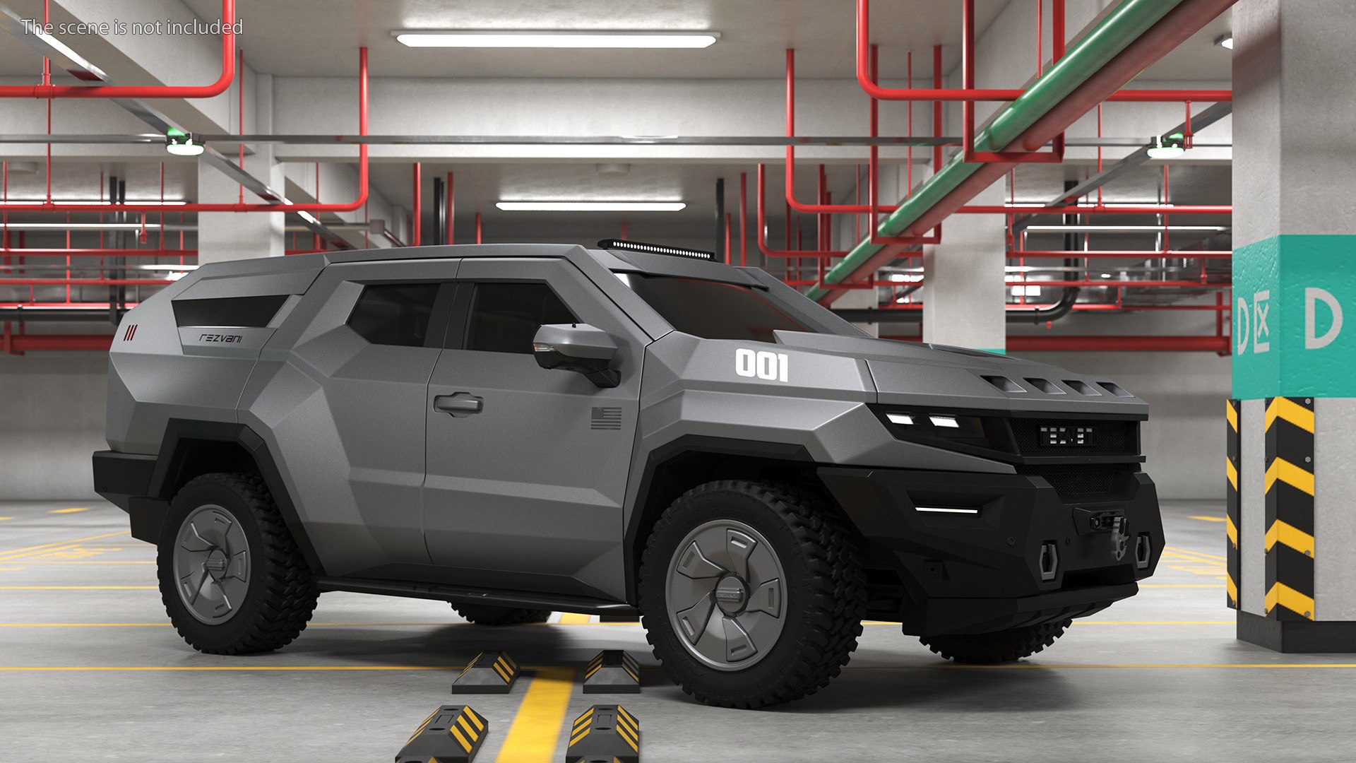 3D 2023 Rezvani Vengeance Armored SUV Lights On Model - TurboSquid 2270622