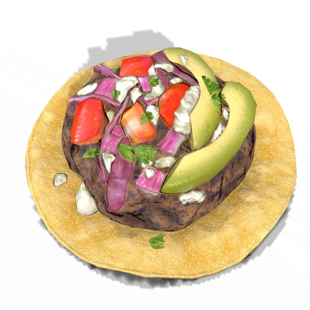 3D BlackBeanTostada - TurboSquid 2080279