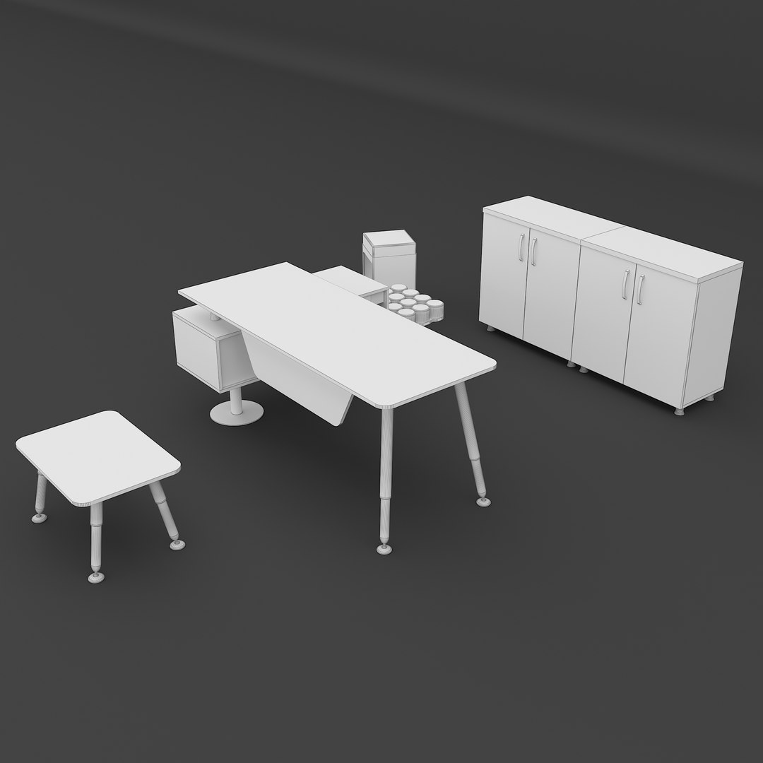 MYNE Staff Table Set 3D Model - TurboSquid 1733129