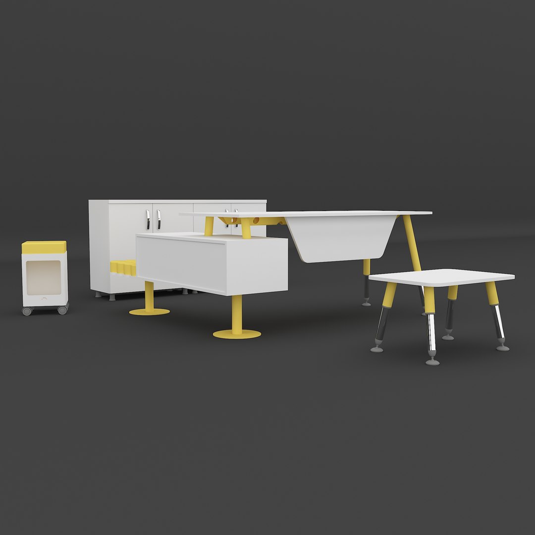 MYNE Staff Table Set 3D Model - TurboSquid 1733129