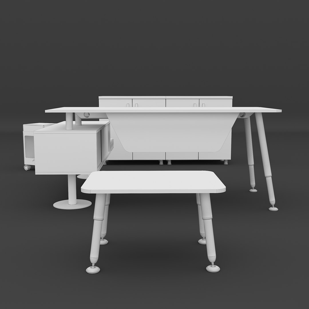 MYNE Staff Table Set 3D Model - TurboSquid 1733129