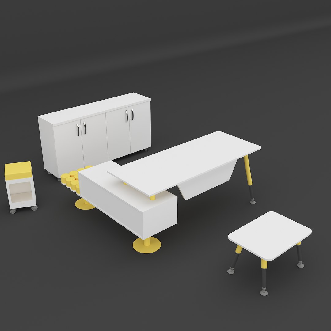 MYNE Staff Table Set 3D Model - TurboSquid 1733129
