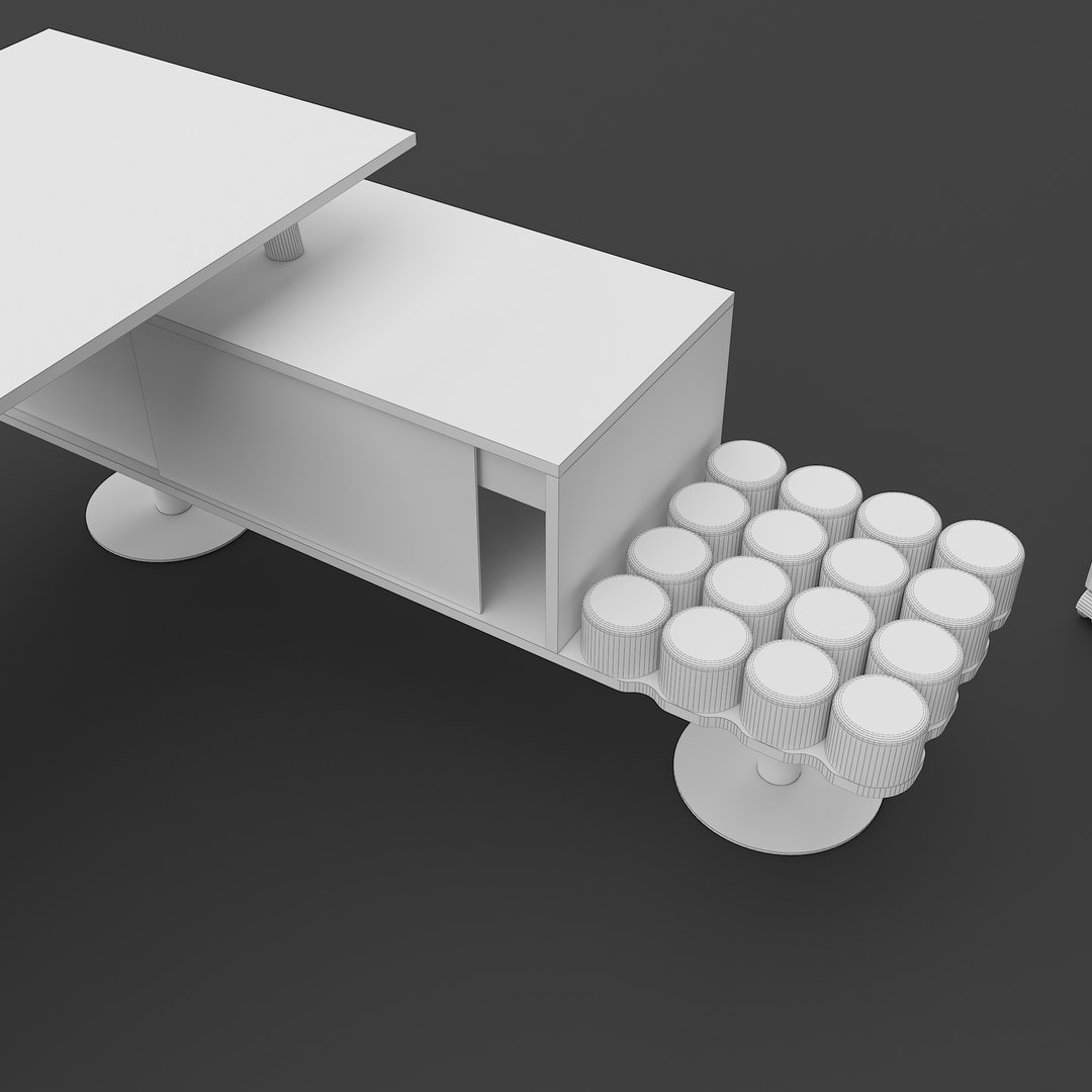 MYNE Staff Table Set 3D Model - TurboSquid 1733129