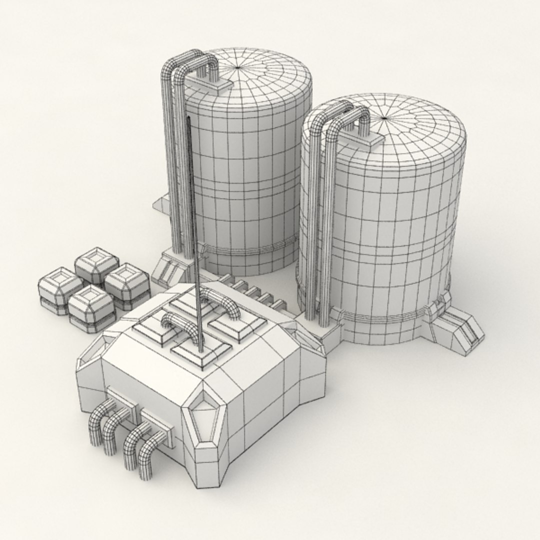 3d Factory Sci-fi Building Model