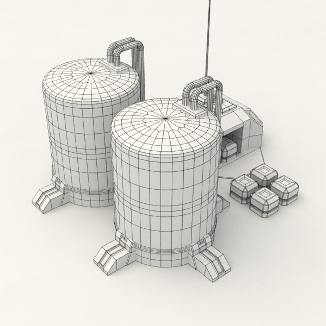 3d Factory Sci-fi Building Model