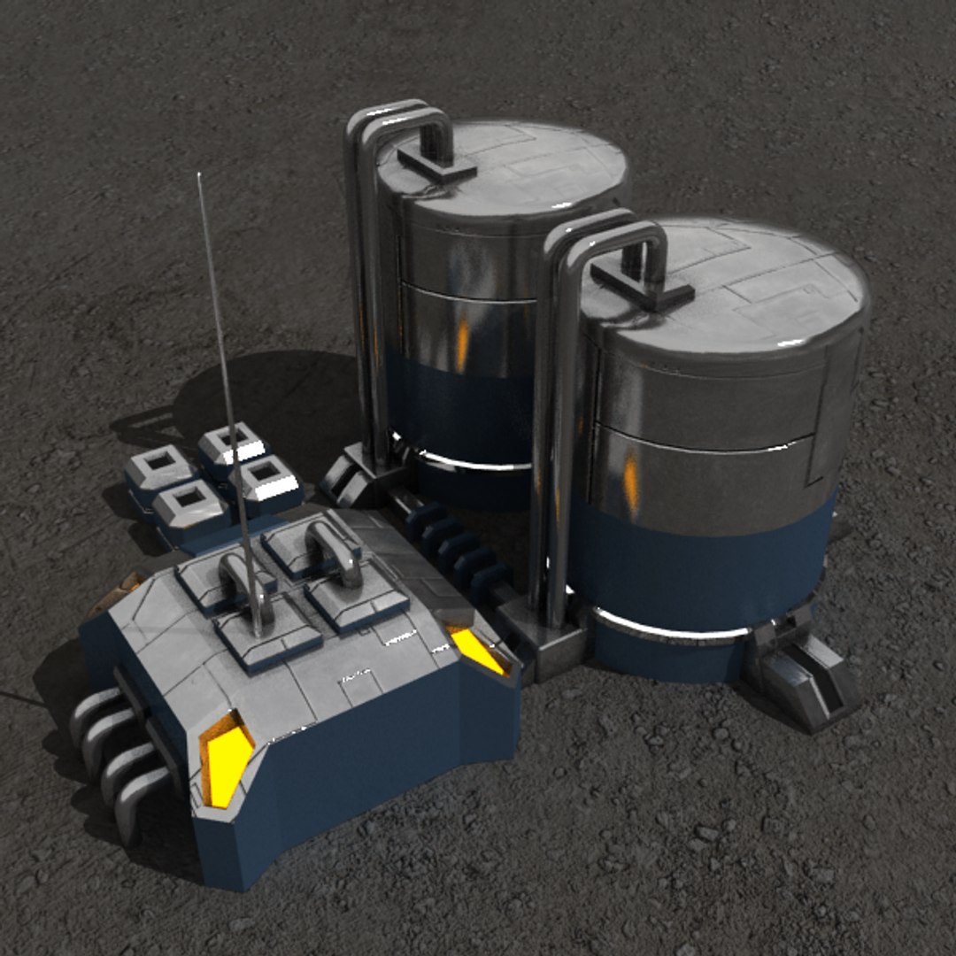 3d Factory Sci-fi Building Model