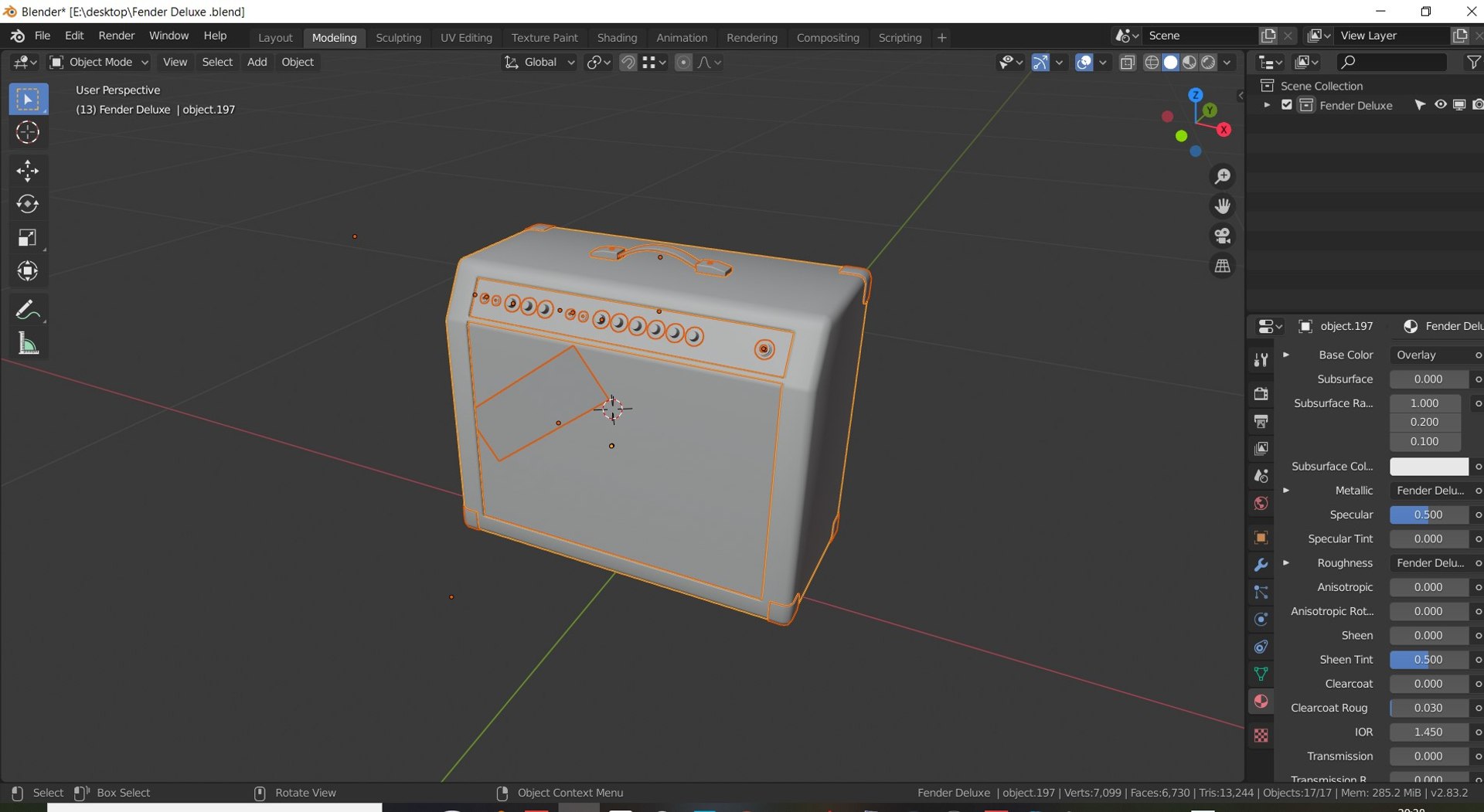3D Fender Deluxe Reverb Amp - TurboSquid 1655234