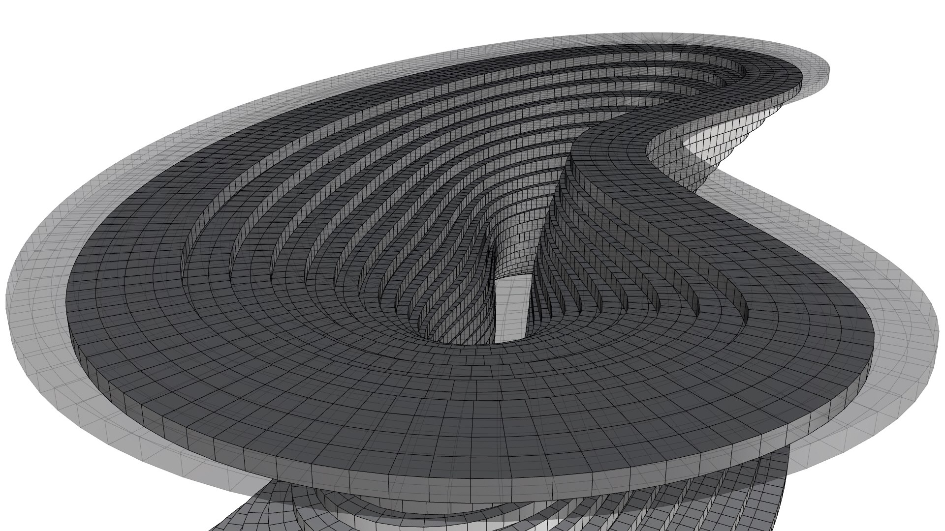 Elliptical Contour Table 3D - TurboSquid 2281384
