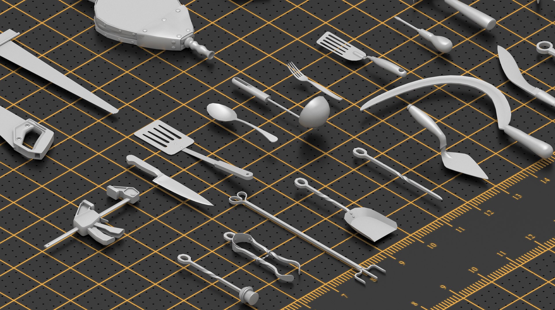 Mega Pack Items Kitbash 3D Model - TurboSquid 2340444