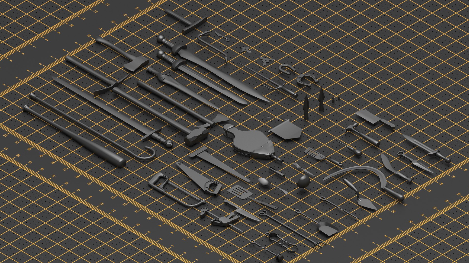 Mega Pack Items Kitbash 3D Model - TurboSquid 2340444