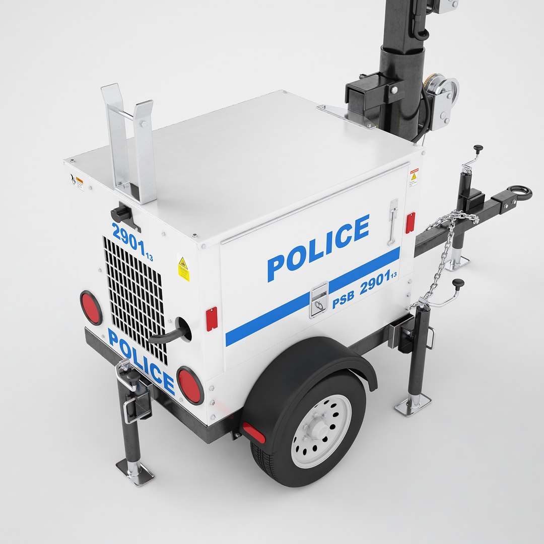 3d model police light tower