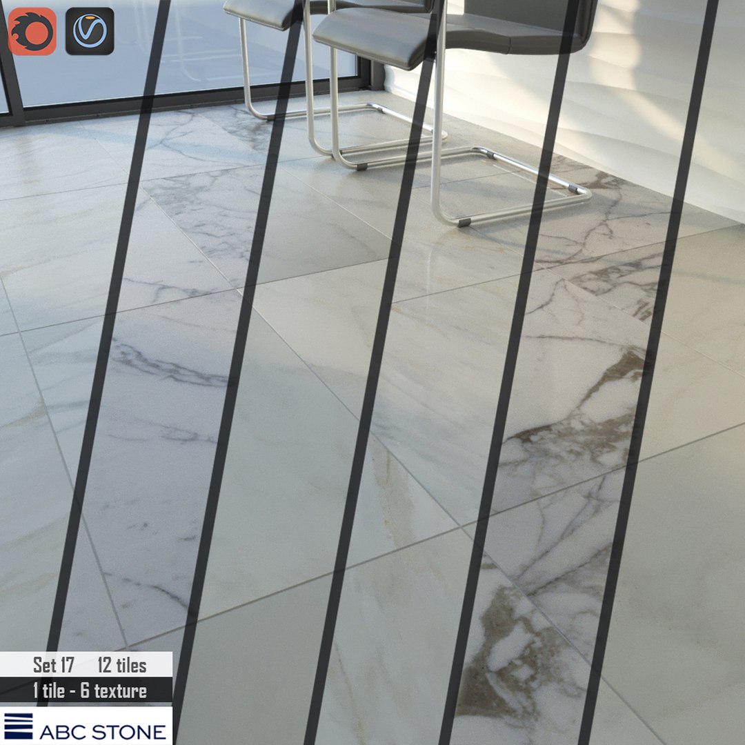 Tile Abc Stone Set 3d Model