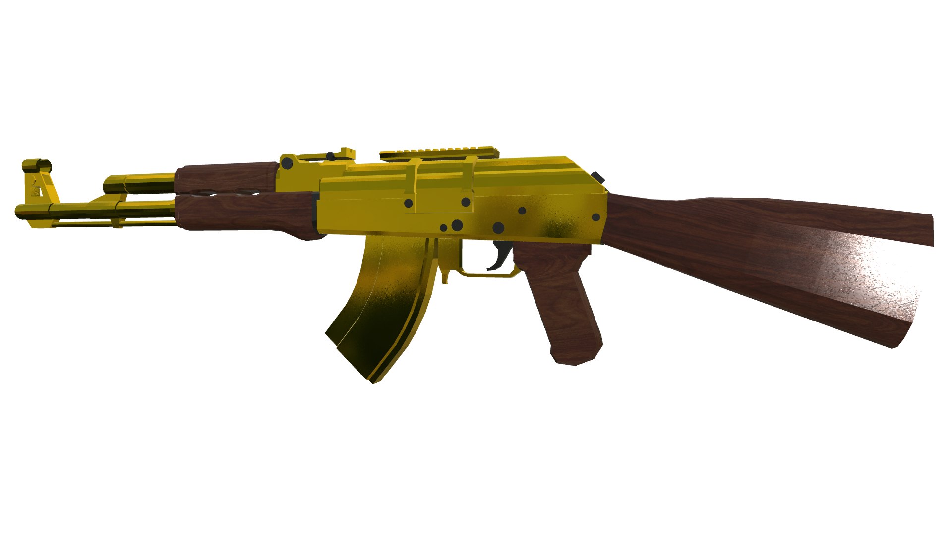 Golden Kalashnikov Exquisite 3D Model Of The Gilded AK-47 3D Model ...