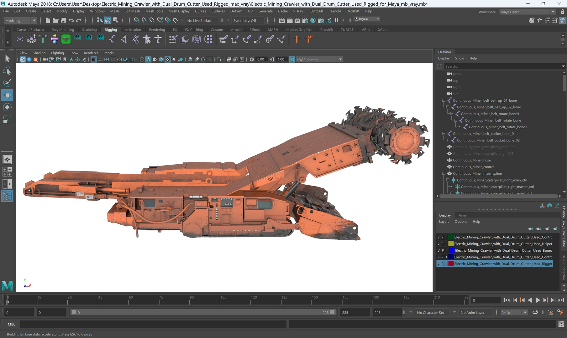 3D модель Электрический гусеничный горнодобывающий экскаватор с ...