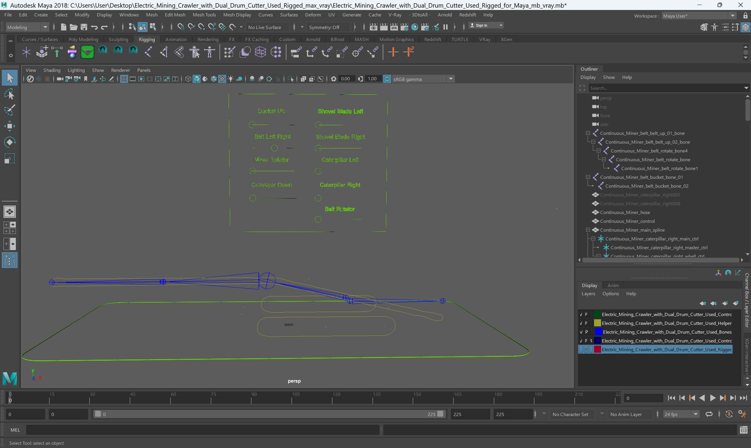 3D модель Электрический гусеничный горнодобывающий экскаватор с ...