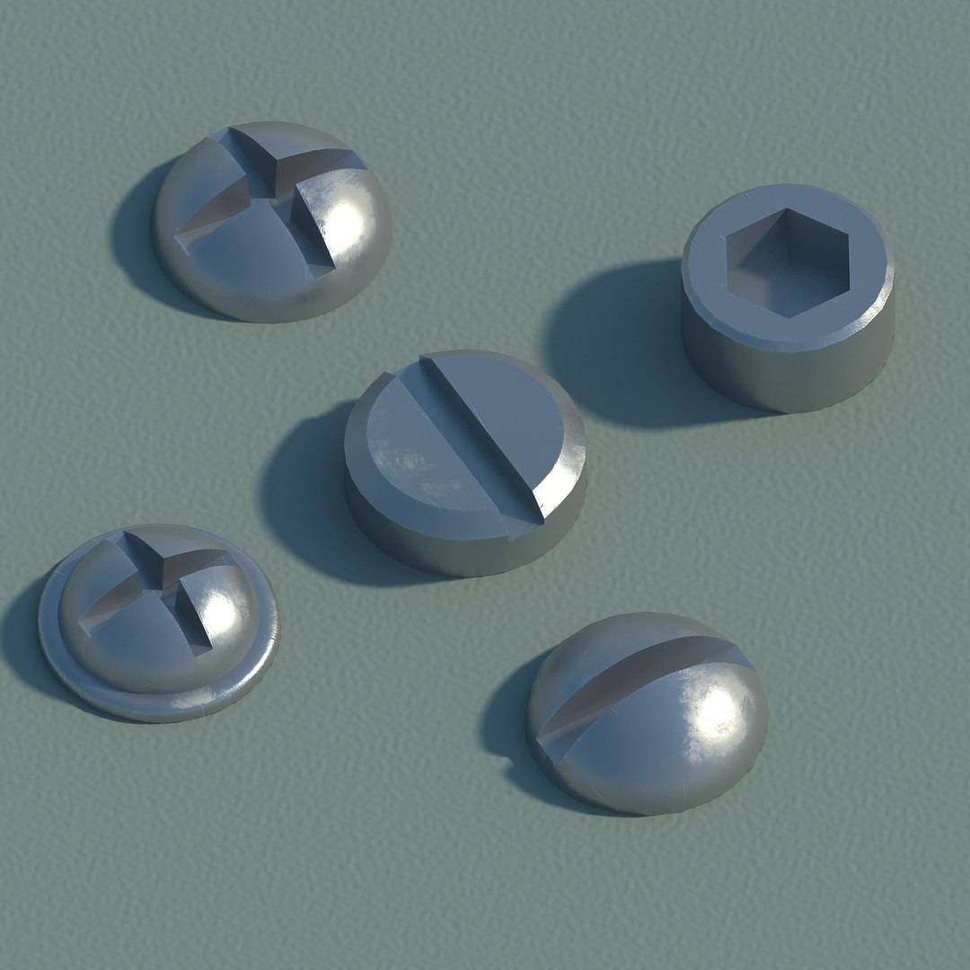 3D Bolt Head Screw - TurboSquid 1645312