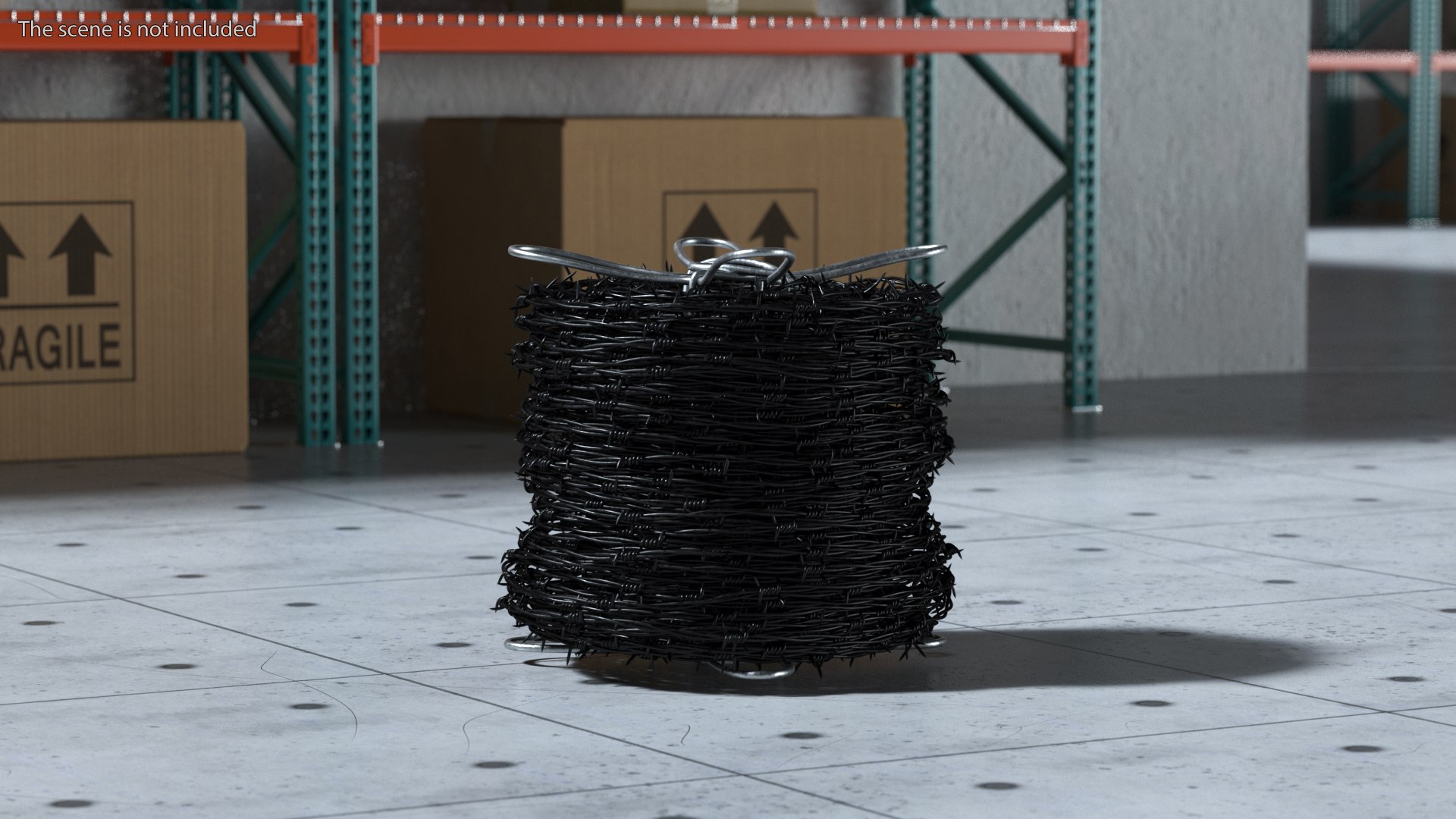 Barbed Wire Roll Black Model - TurboSquid 2194922