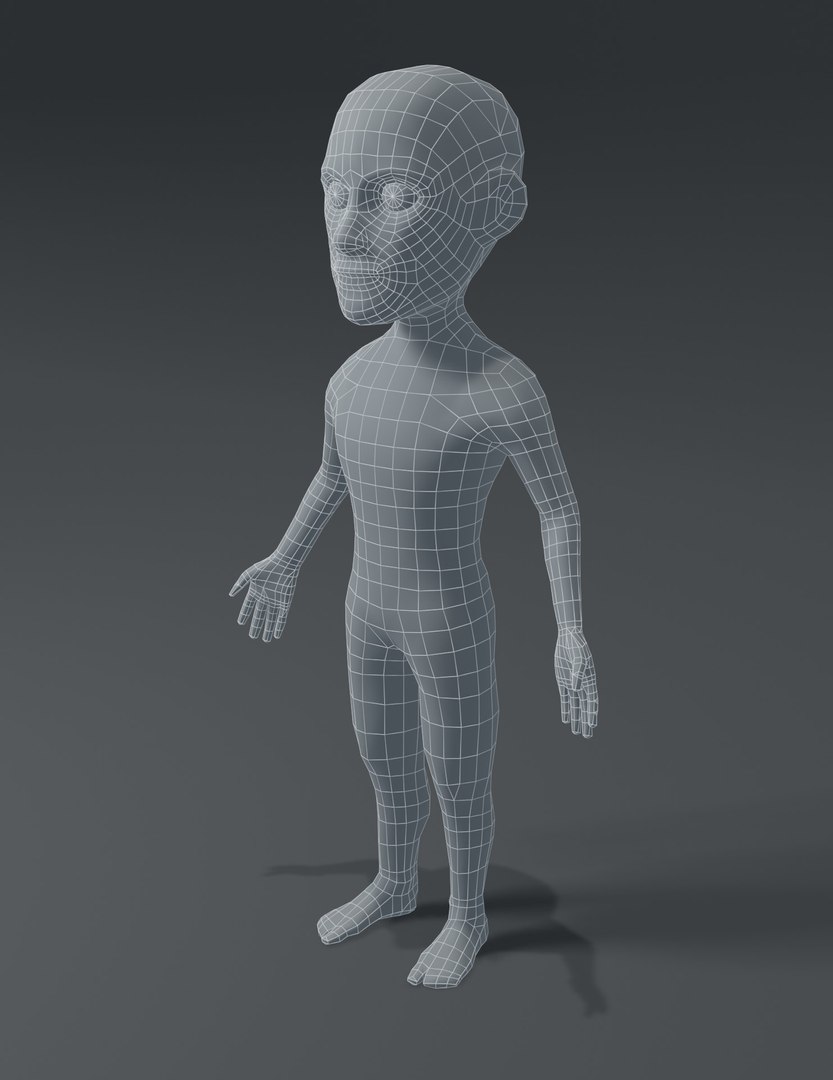 Male Body Cartoon Base Mesh 3D Model - TurboSquid 1522228