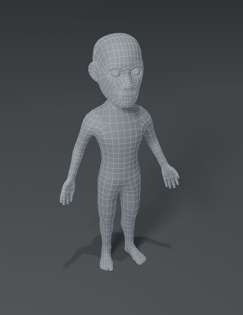 Male Body Cartoon Base Mesh 3D Model - TurboSquid 1522228