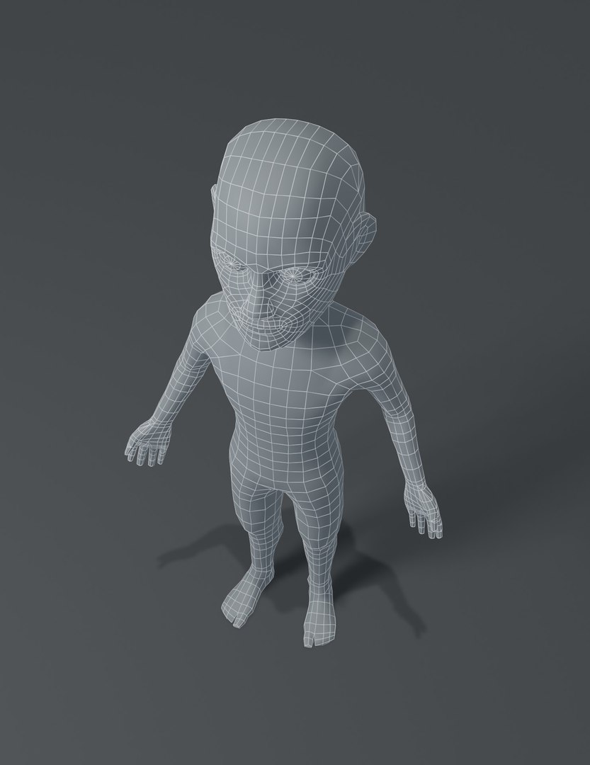 Male Body Cartoon Base Mesh 3D Model - TurboSquid 1522228