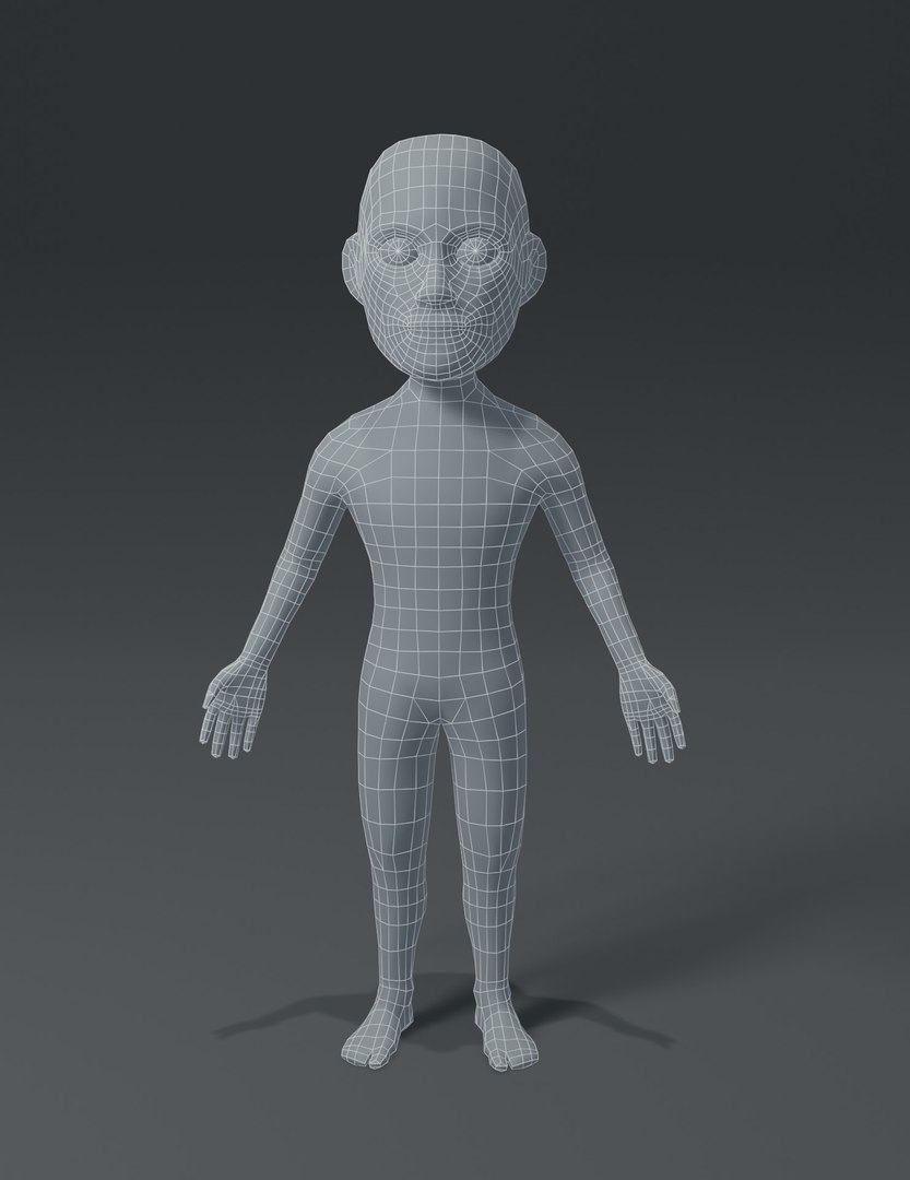 Male Body Cartoon Base Mesh 3D Model - TurboSquid 1522228
