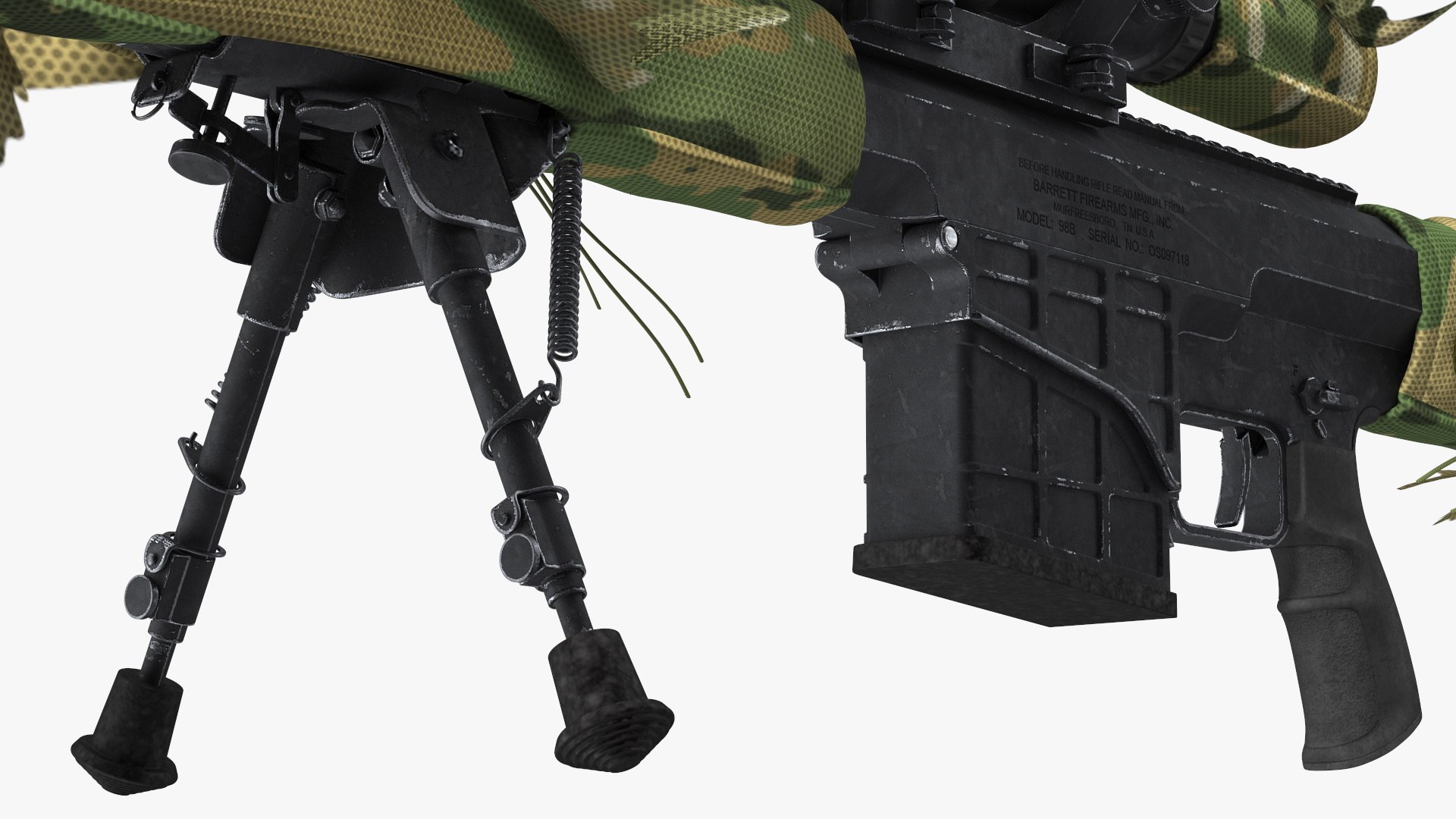 3D Rifle Barrett 98 Bravo Camo Cover model - TurboSquid 1989368