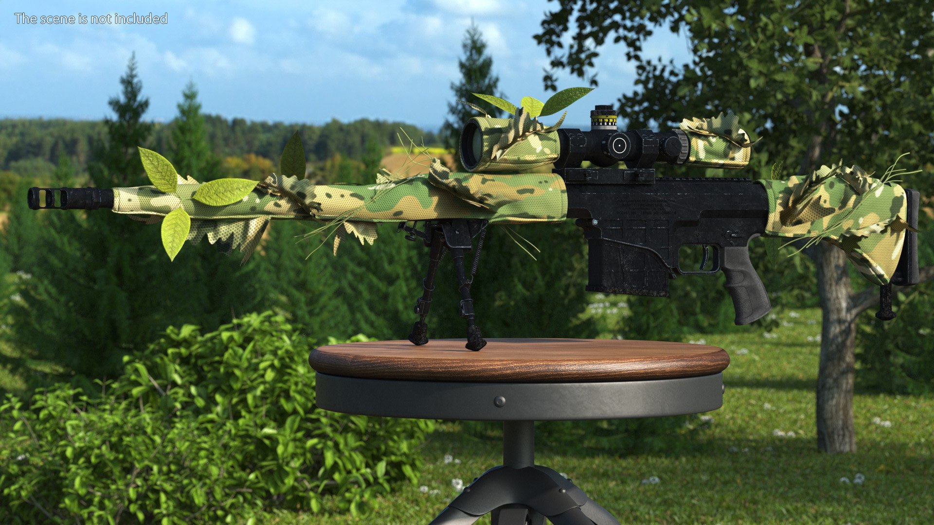 3D Rifle Barrett 98 Bravo Camo Cover Model - TurboSquid 1989368