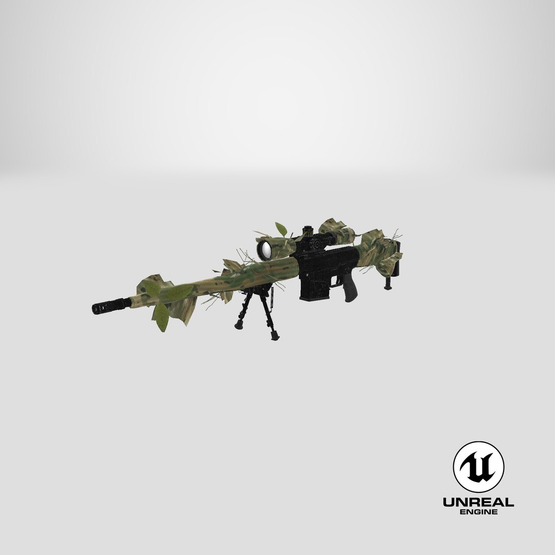 3D Rifle Barrett 98 Bravo Camo Cover model - TurboSquid 1989368