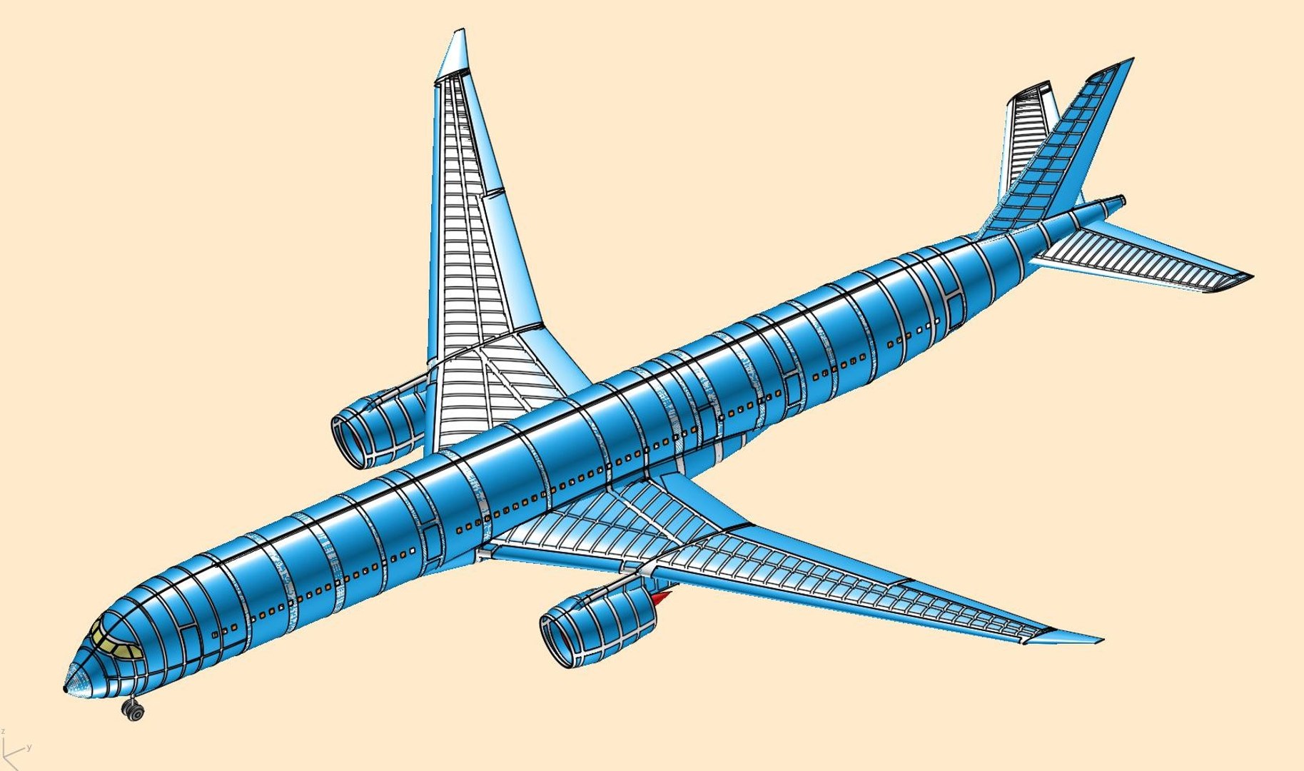 Airbus a350-1000 commercial aircraft 3D - TurboSquid 1539702