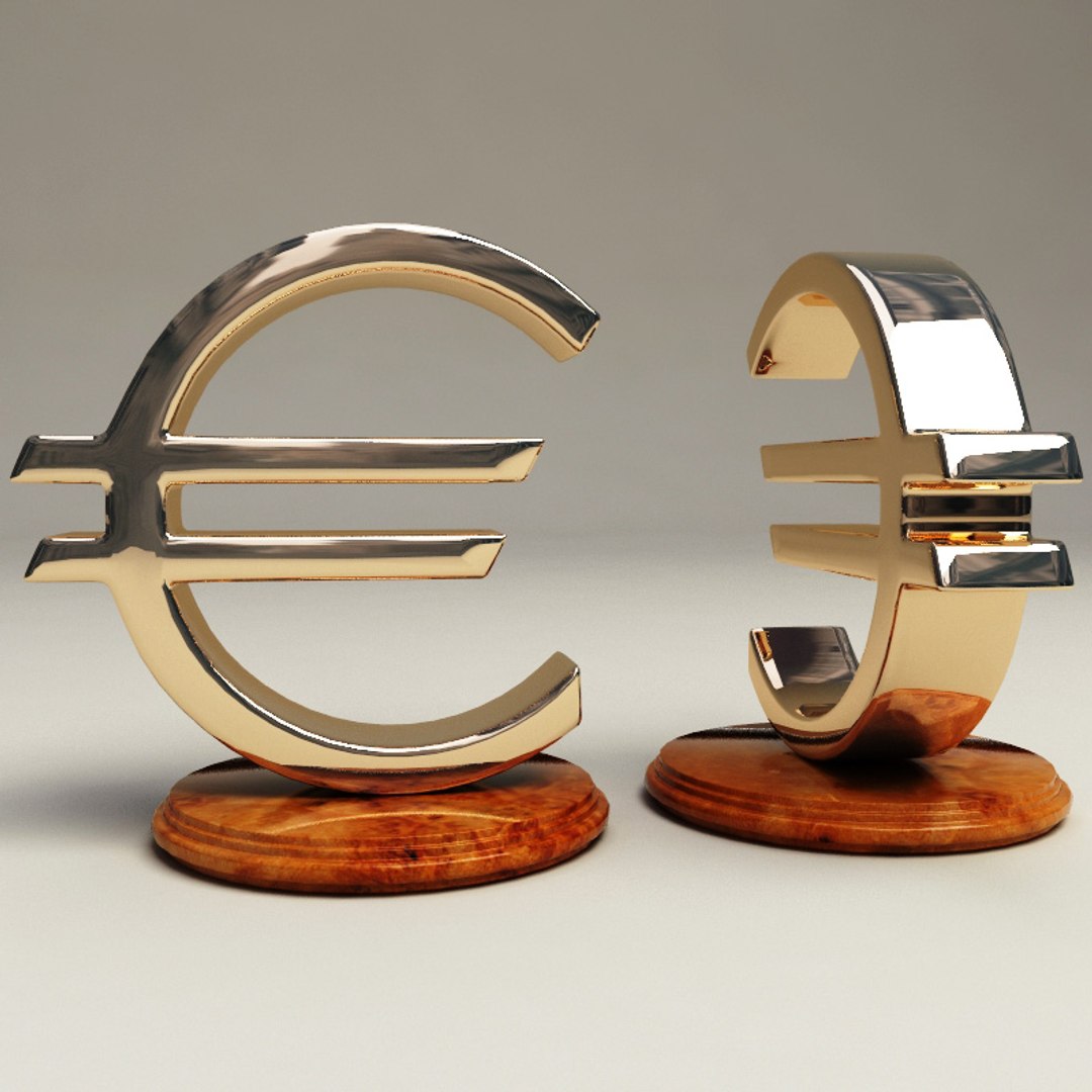 3d model of symbol euro