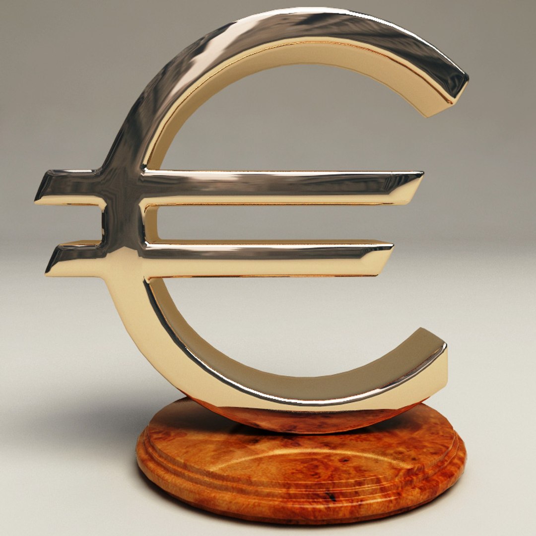 3d model of symbol euro