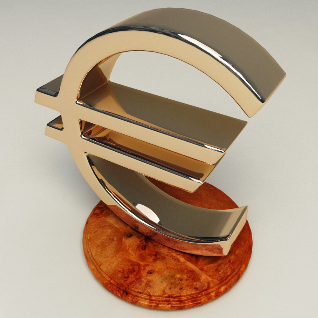 3d model of symbol euro
