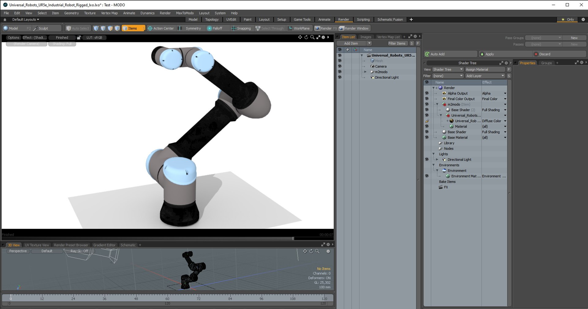 Universal Robots UR5e Industrial Robot Rigged for Modo 3D model ...