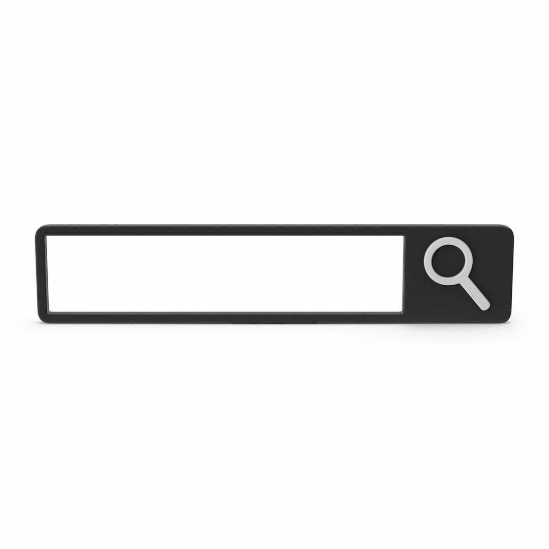 3D Black Search Bar Symbol Model - TurboSquid 2184976