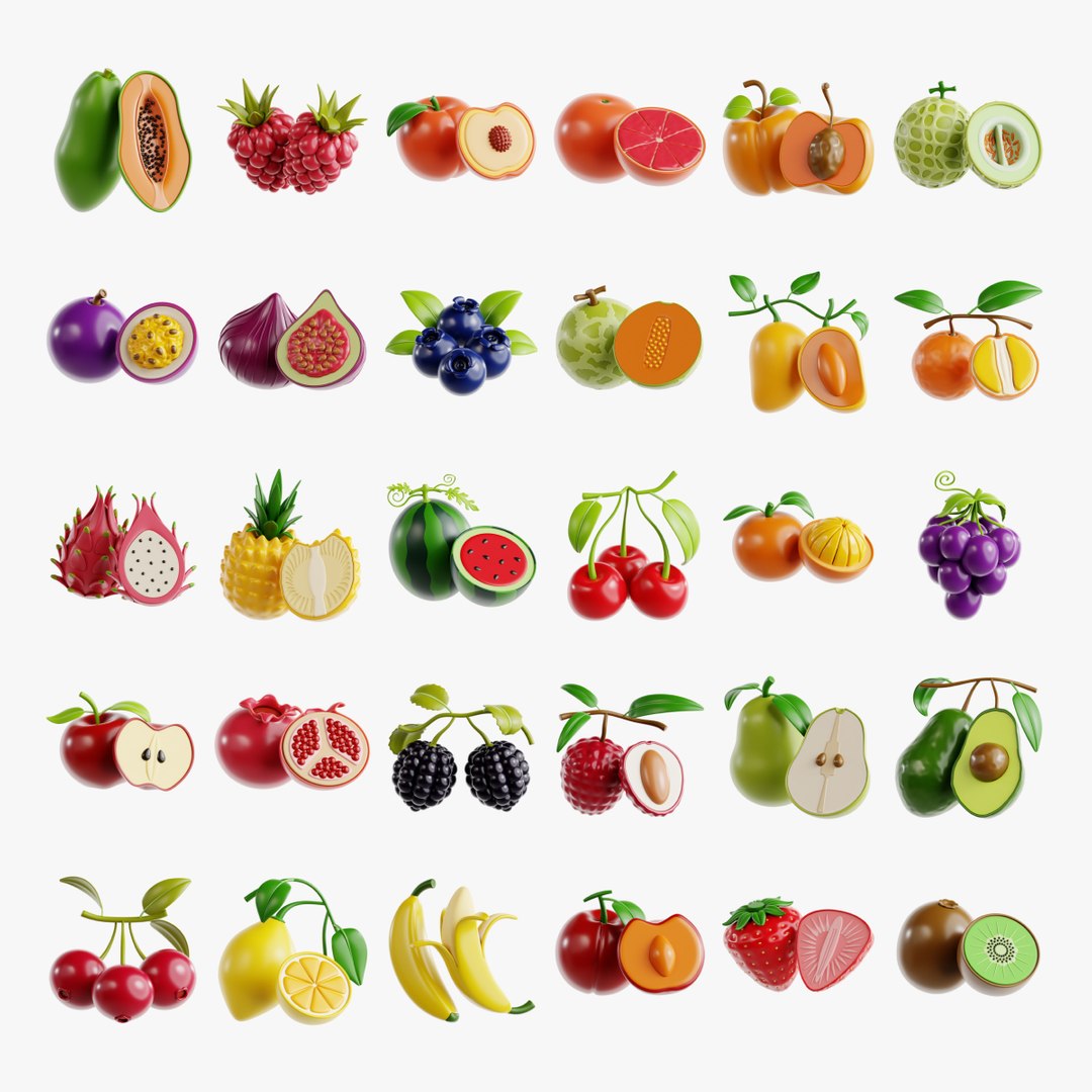 Fruits 3D Collection 3D Model - TurboSquid 2252436