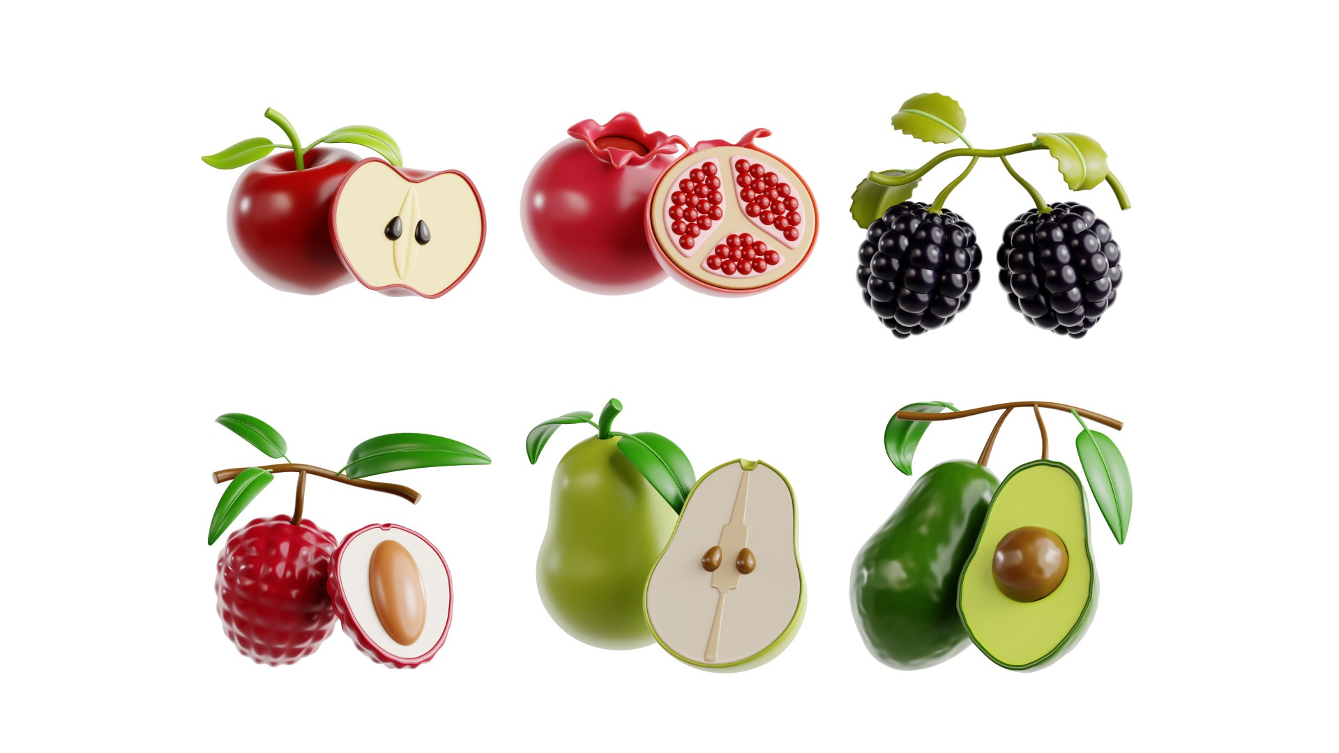 Fruits 3D Collection 3D Model - TurboSquid 2252436