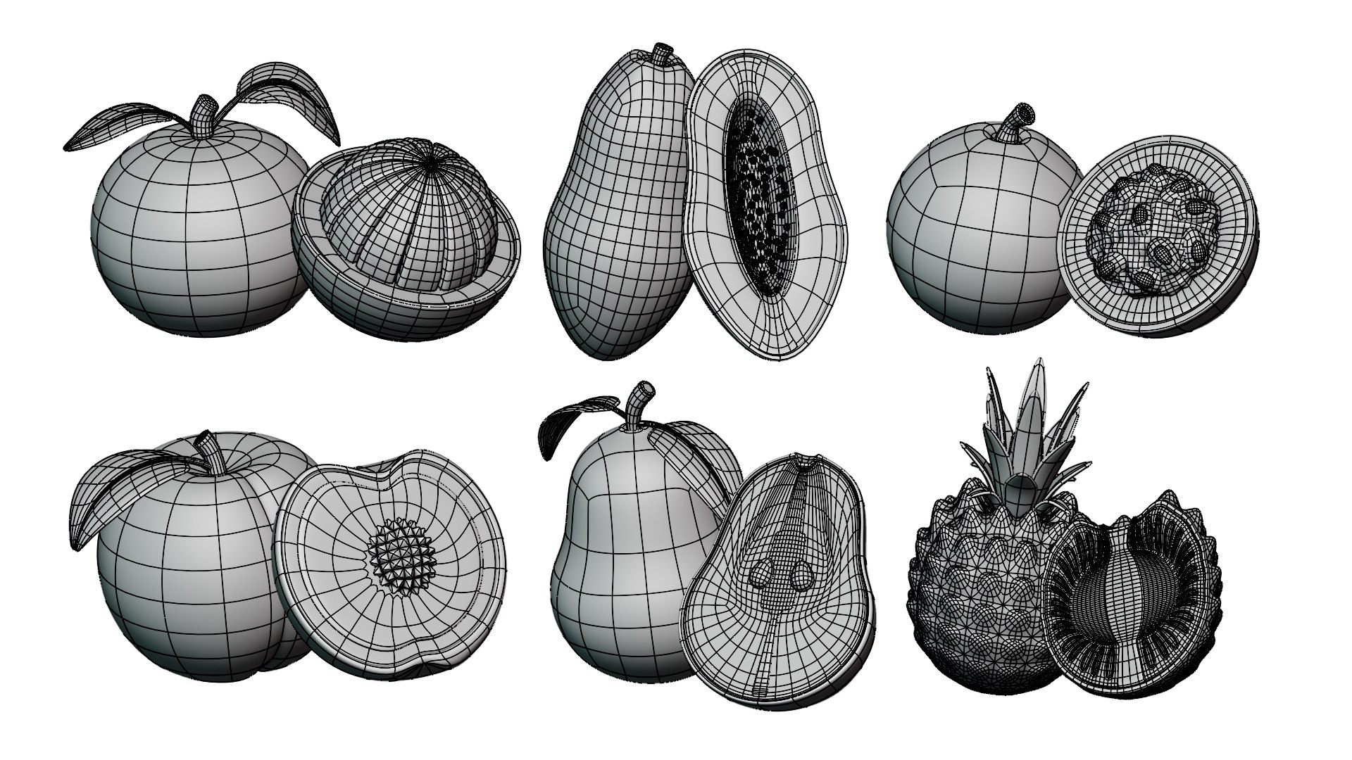 Fruits 3D Collection 3D Model - TurboSquid 2252436