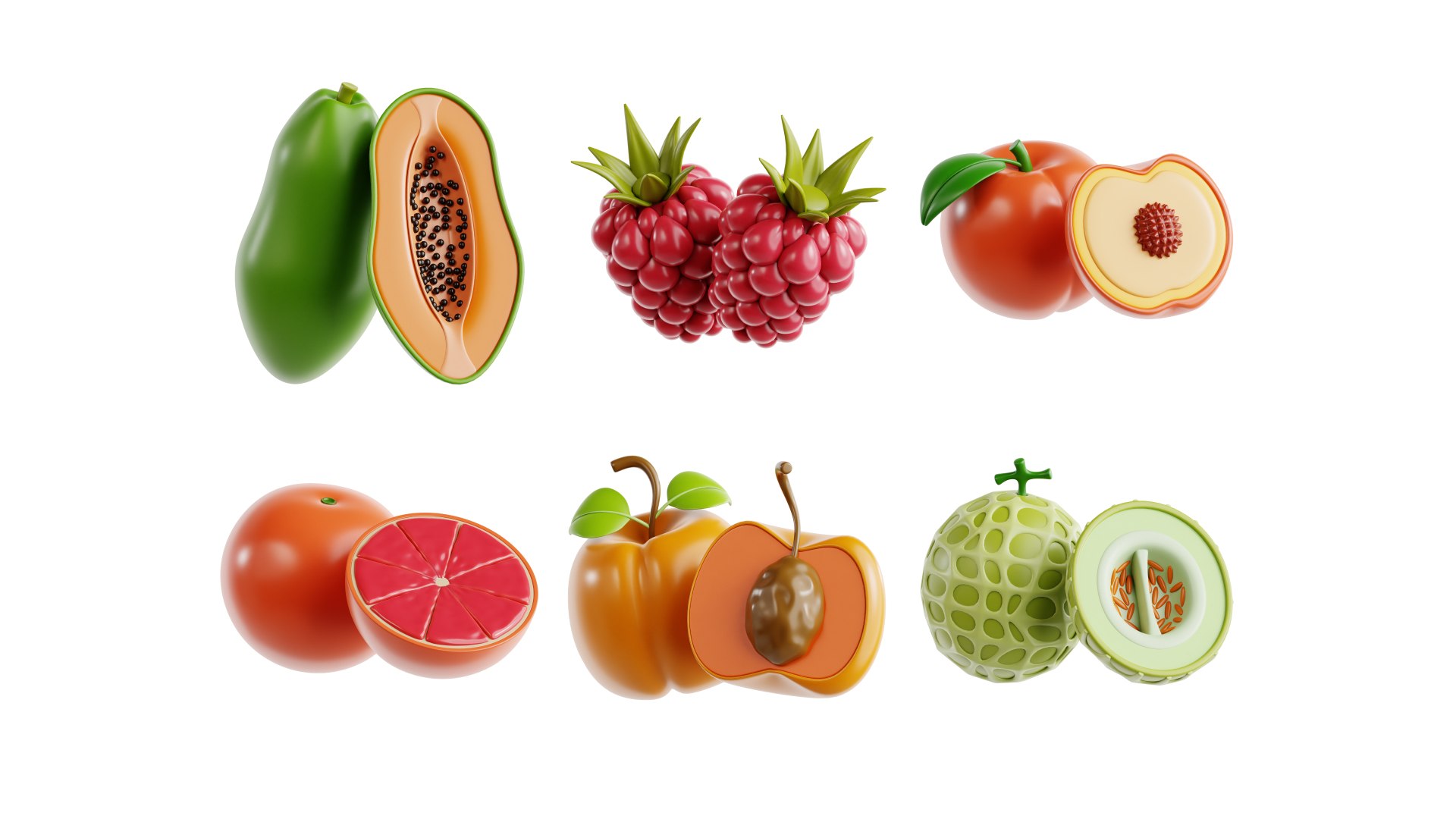 Fruits 3D Collection 3D Model - TurboSquid 2252436