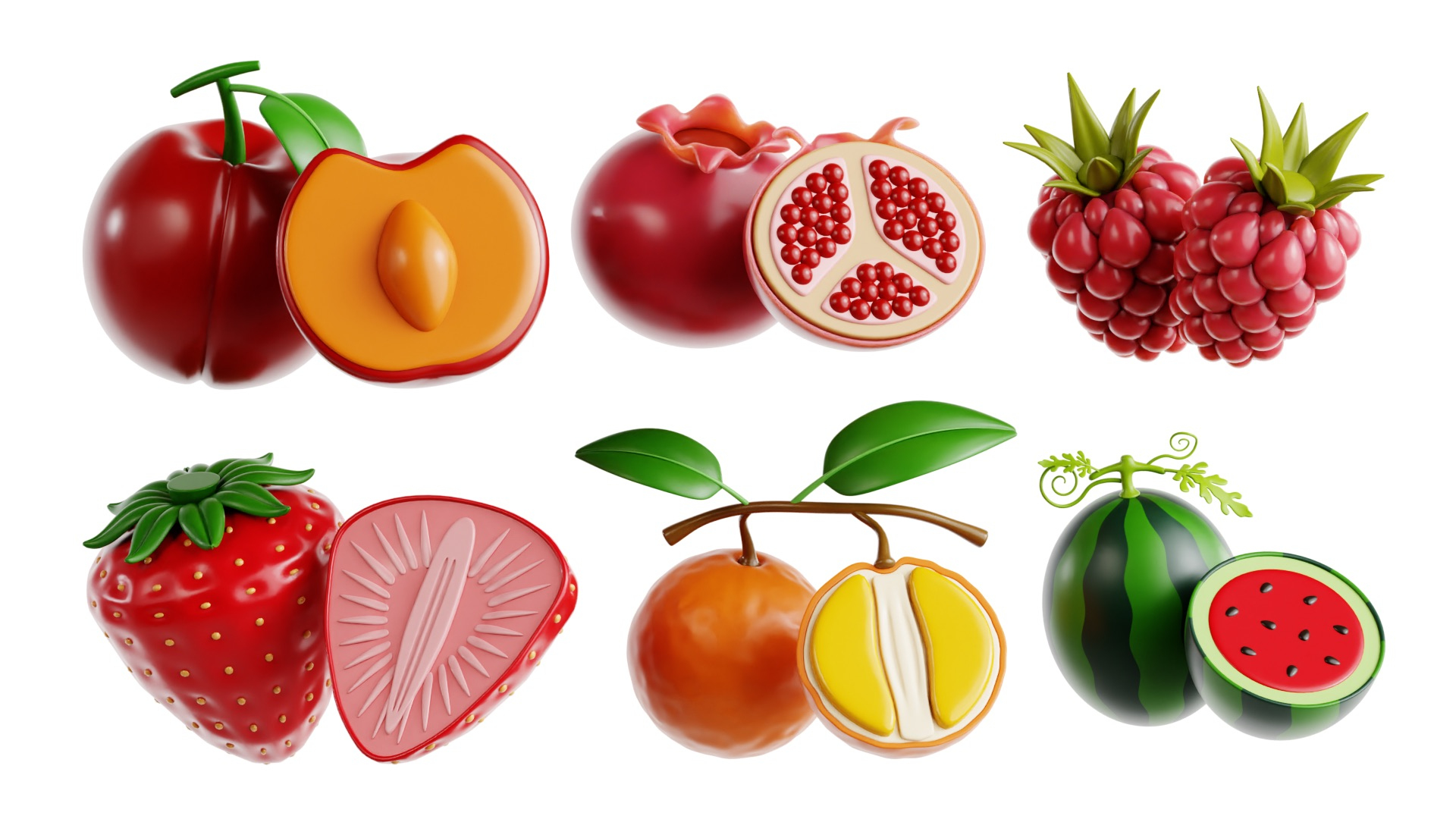 Fruits 3D Collection 3D Model - TurboSquid 2252436