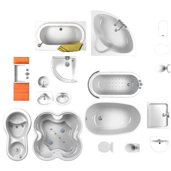 3d bathroom set model