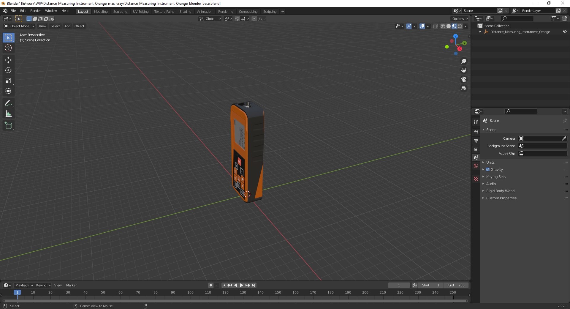 Distance Measuring Instrument Orange 3D Model - TurboSquid 2133312