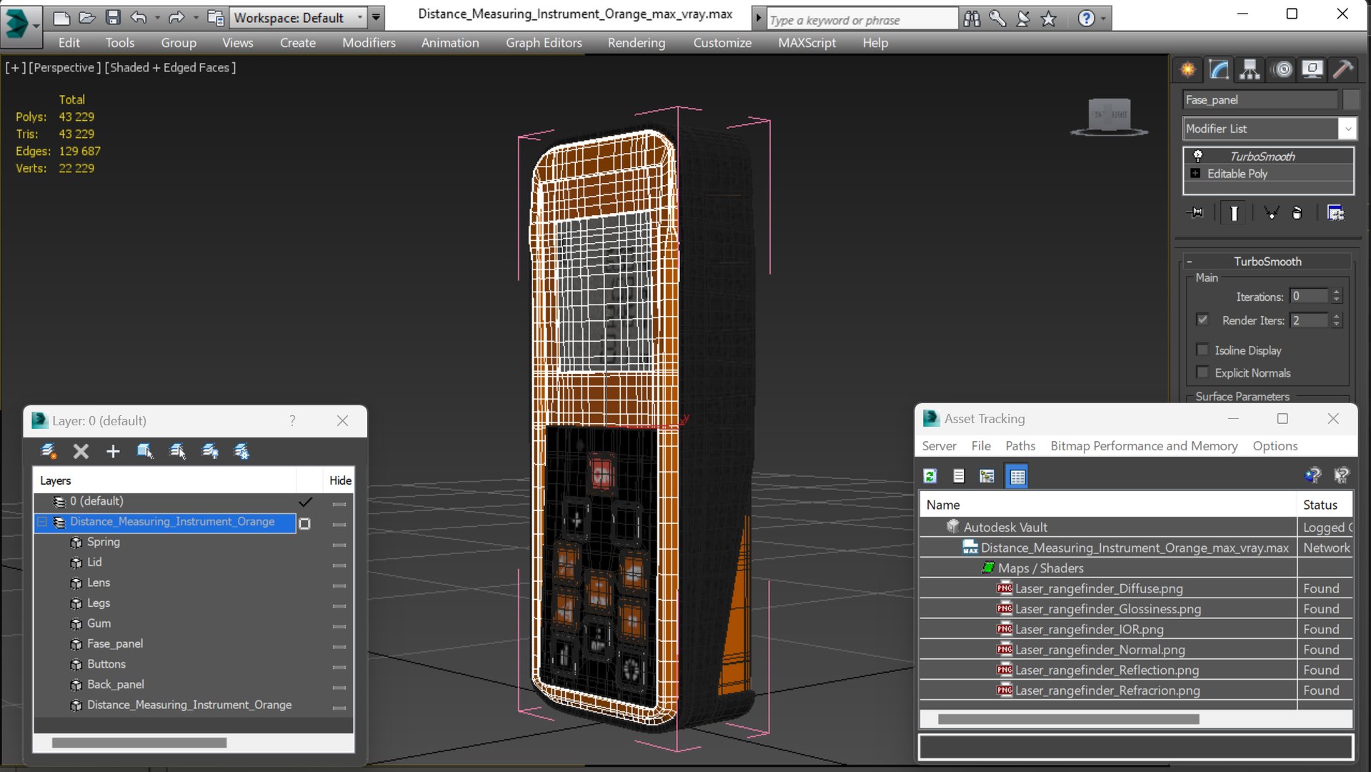 Distance Measuring Instrument Orange 3D Model - TurboSquid 2133312